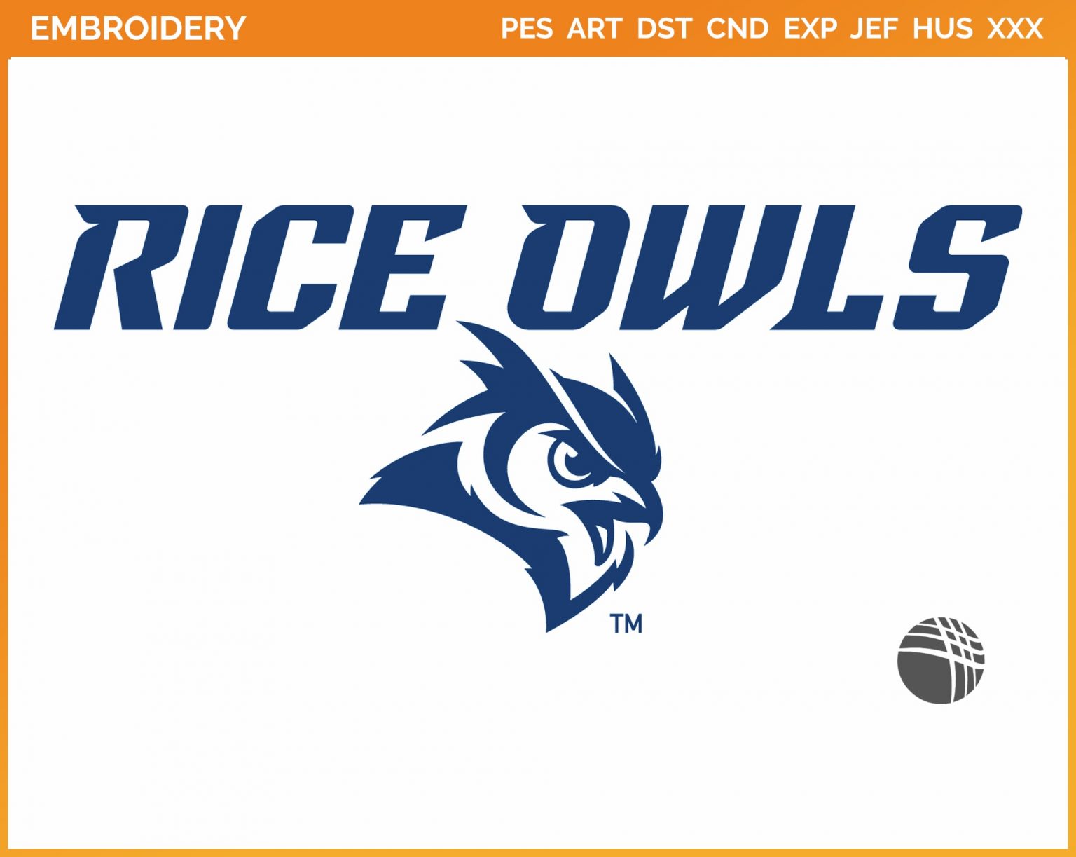 Rice Owls - Alternate Logo (2017) - College Sports Embroidery Logo in 4 ...