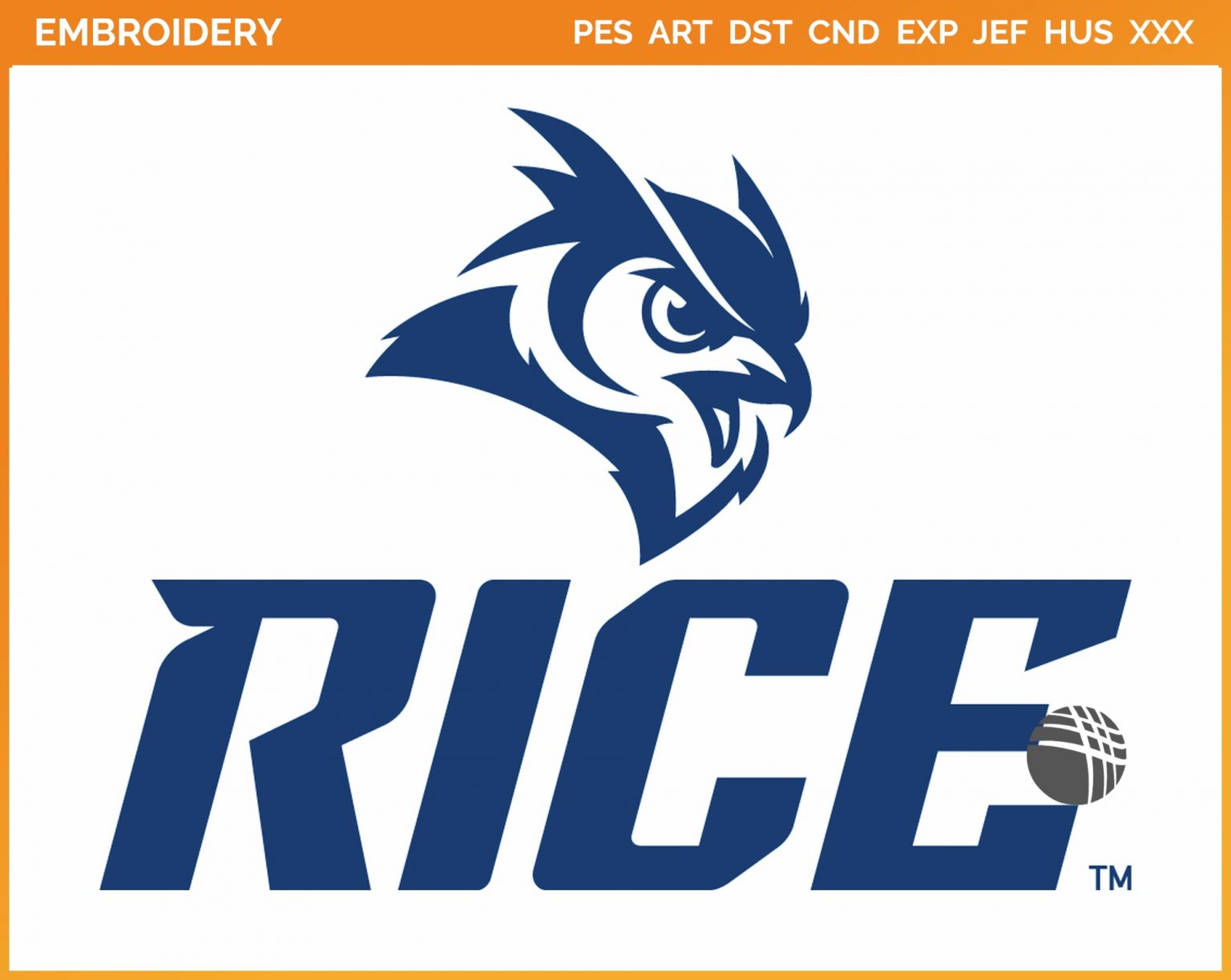 Rice Owls - Alternate Logo (2017) - College Sports Embroidery Logo in 4 ...