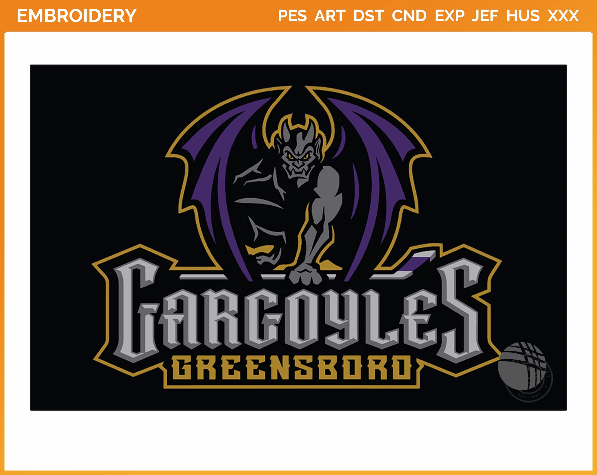 Greensboro Gargoyles - Primary Dark Logo (2025/26) - Hockey Sports ...